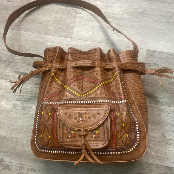 Moroccan Leather Bag - Etsy