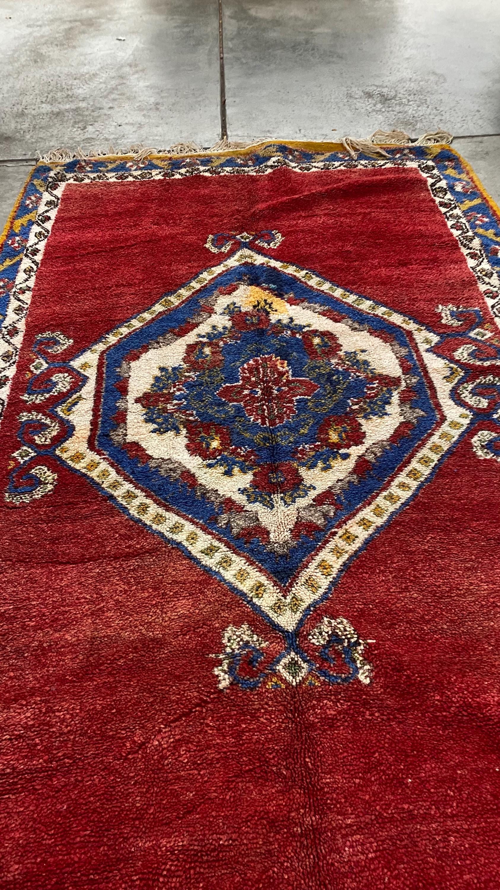 Vintage Moroccan Beni Ourain Handmade Rug Wool Berber Tribal 9ft9’’ X ...
