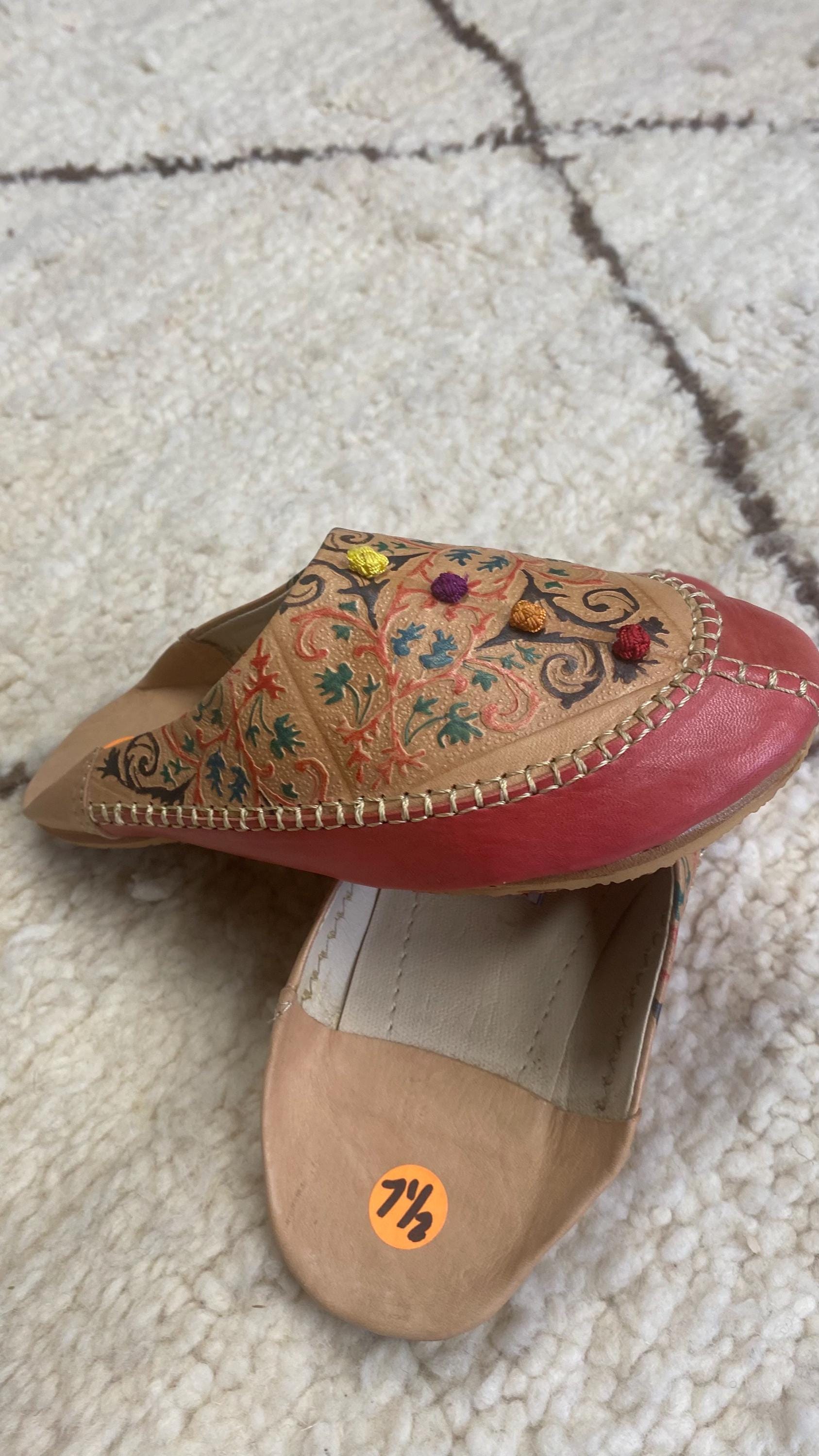 Moroccan Leather Women Slippers/babouche/ Handmade by Artisans in Fes ...