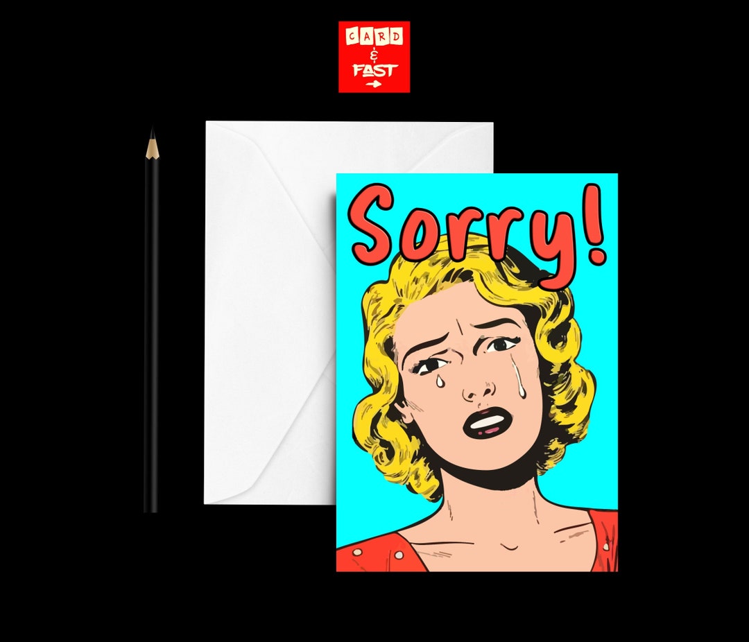 Printable Sorry Card, Apology Card, Pinup Card, Digital Card, Print at ...