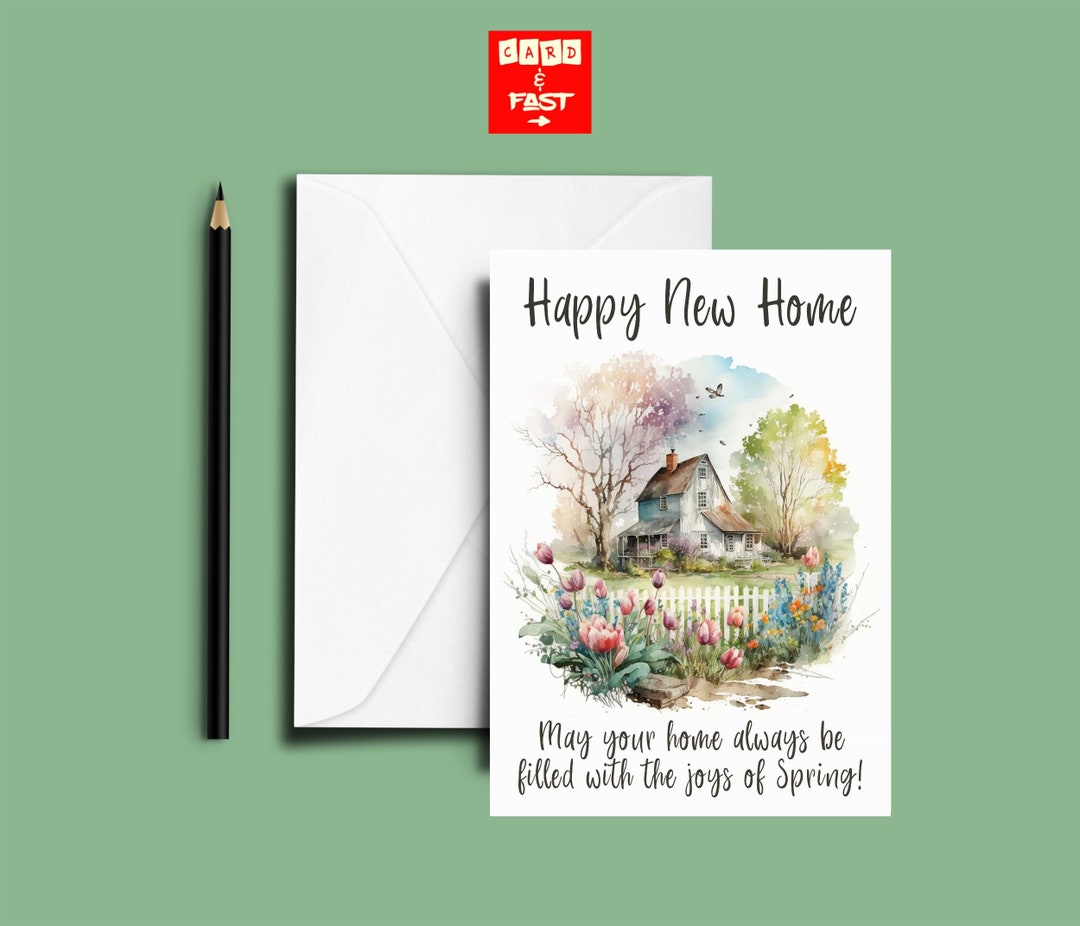 Printable New Home Card, Happy Housewarming, Digital Card, Print at ...