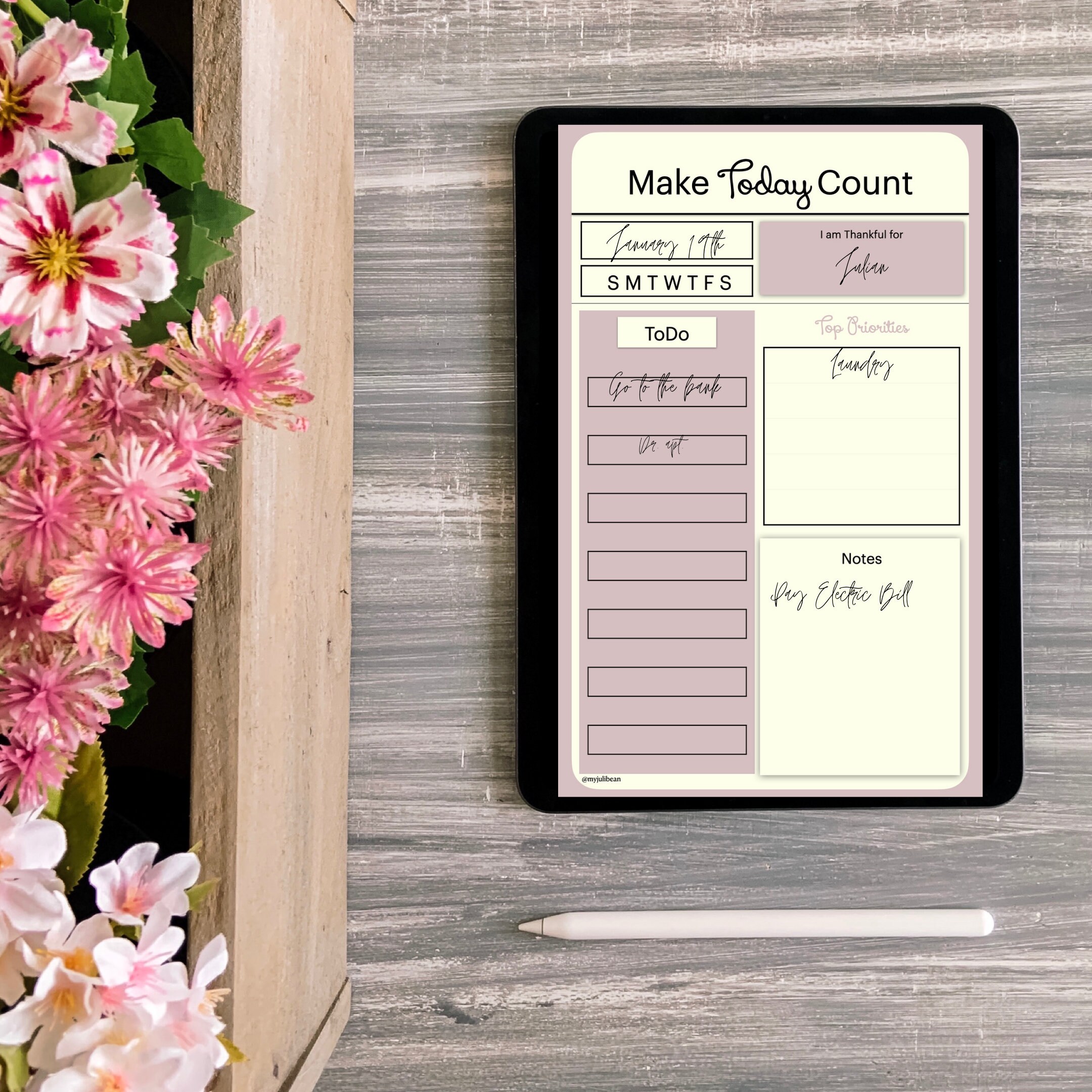 Ipad Planner Digital Planner Day Of Planner Etsy
