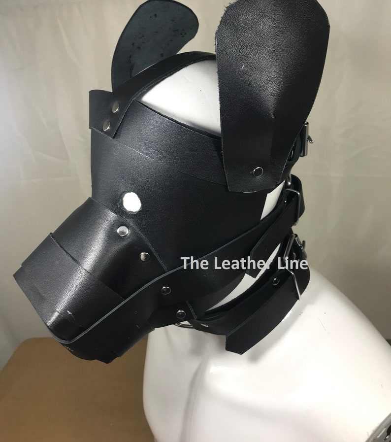 Genuine Black Leather Bondage Puppy Dog Mask With Collar - Etsy