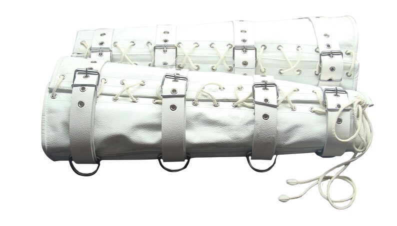 Genuine White Leather Men Arm And Leg Binders 4 Piece Heavy Duty Etsy