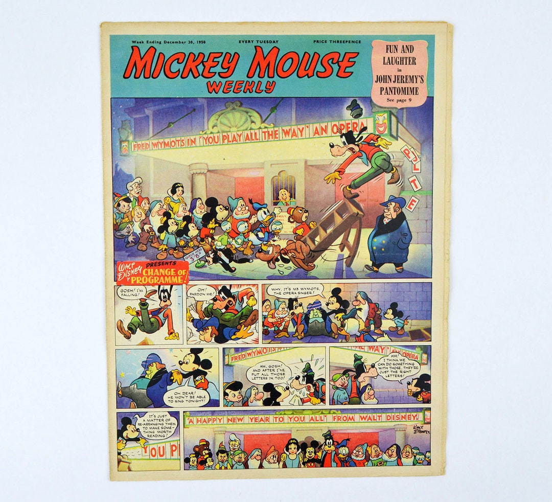Vintage 1950 Mickey Mouse Weekly Comic ~ 30th December 1950 ~ Wonderful ...