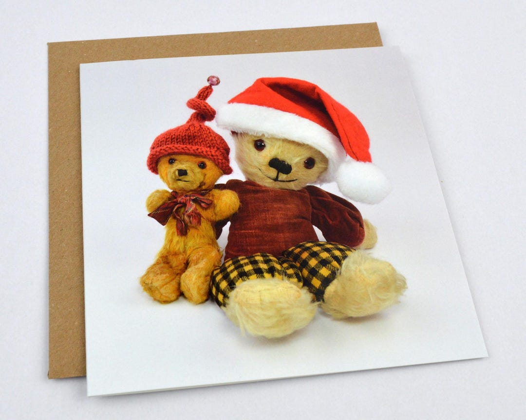 Christmas Teddy Bear Greetings Card With Kraft Envelope Jeff and ...