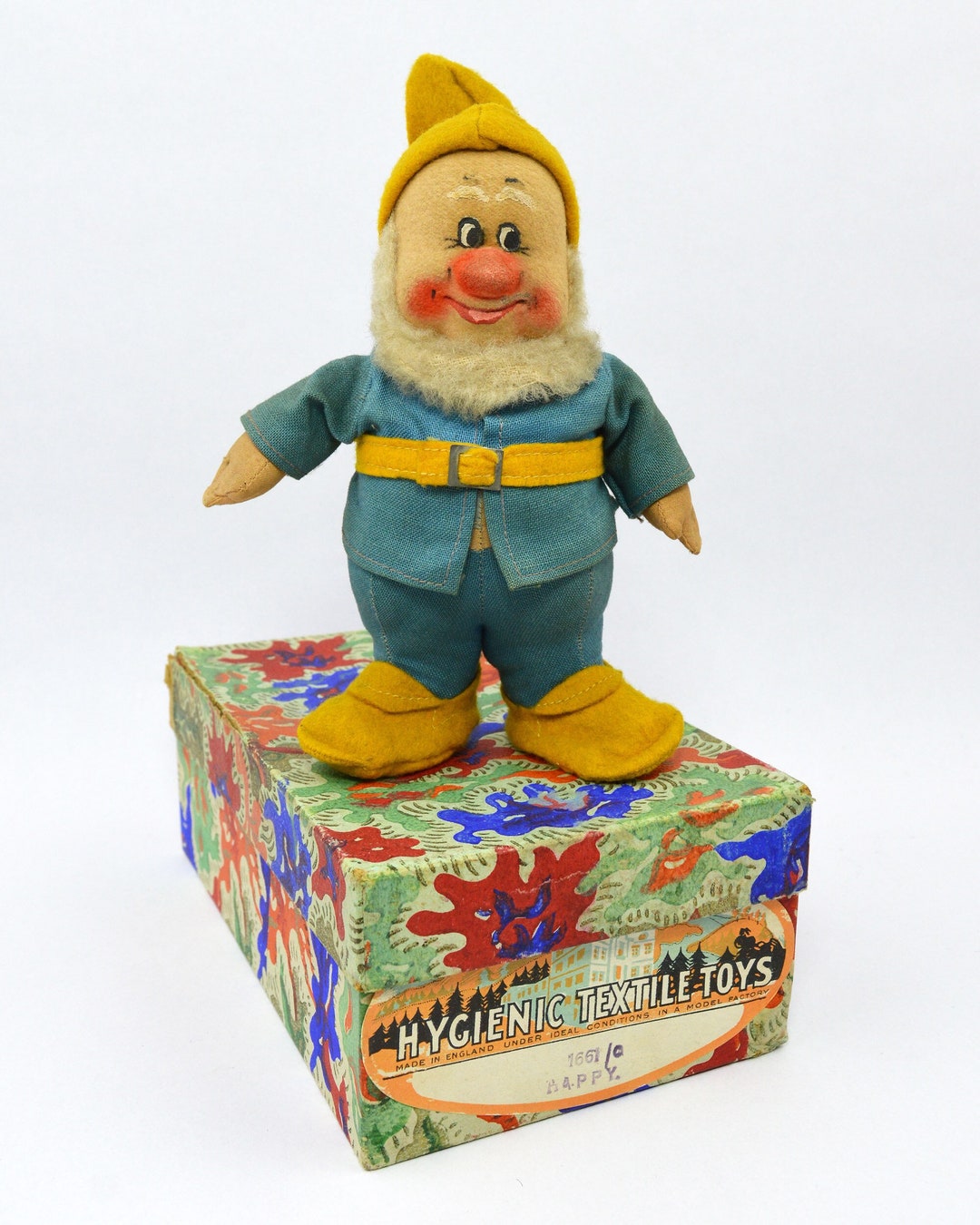 Vintage 1930s Chad Valley Dwarf Doll HAPPY From Walt Disneys Snow White ...