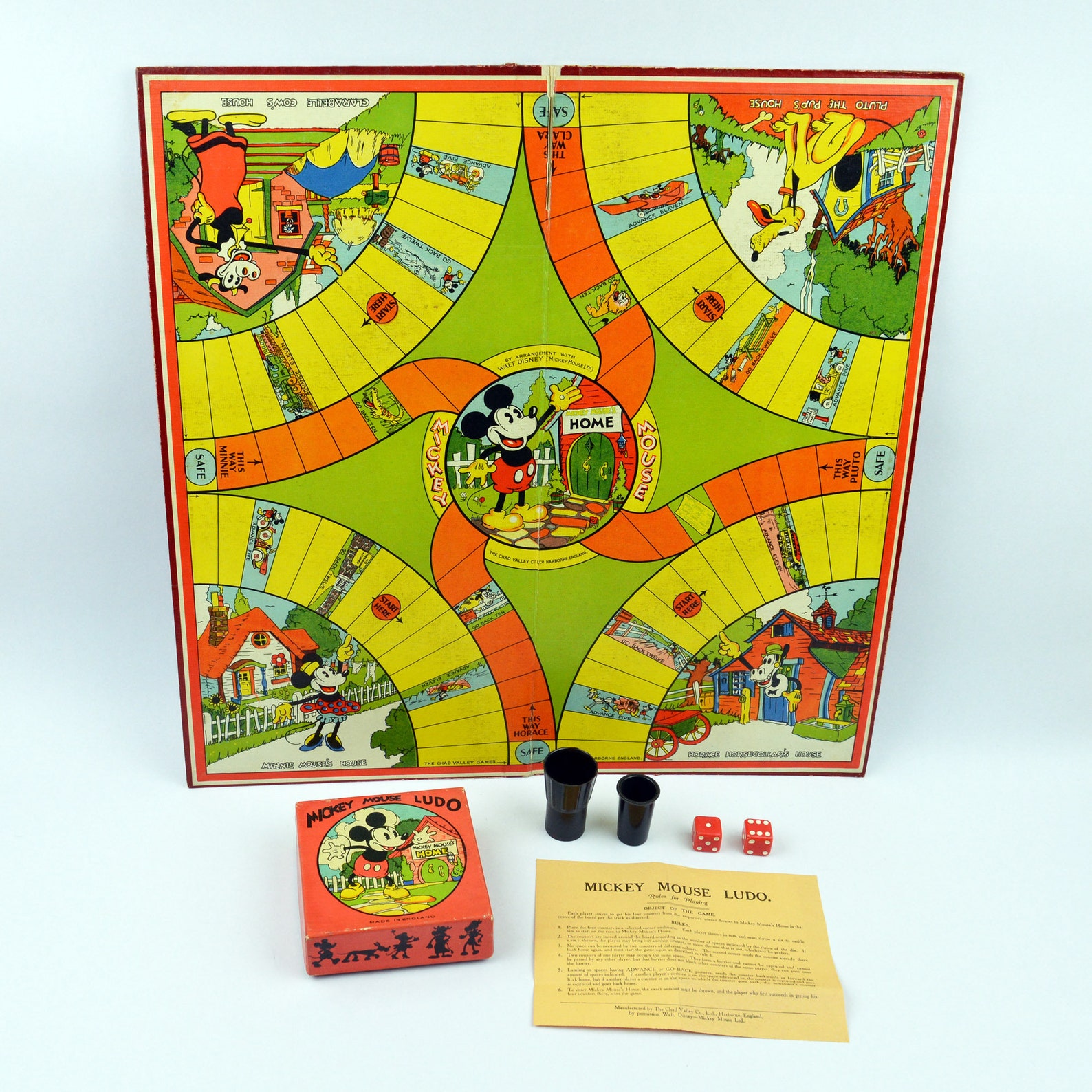 Very Rare 1930s Chad Valley Mickey Mouse Ludo Board Game - Etsy Canada