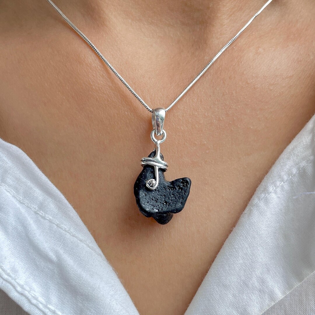 Tektite Pendant / 925 Sterling Silver Pendant / Healing Gemstone ...