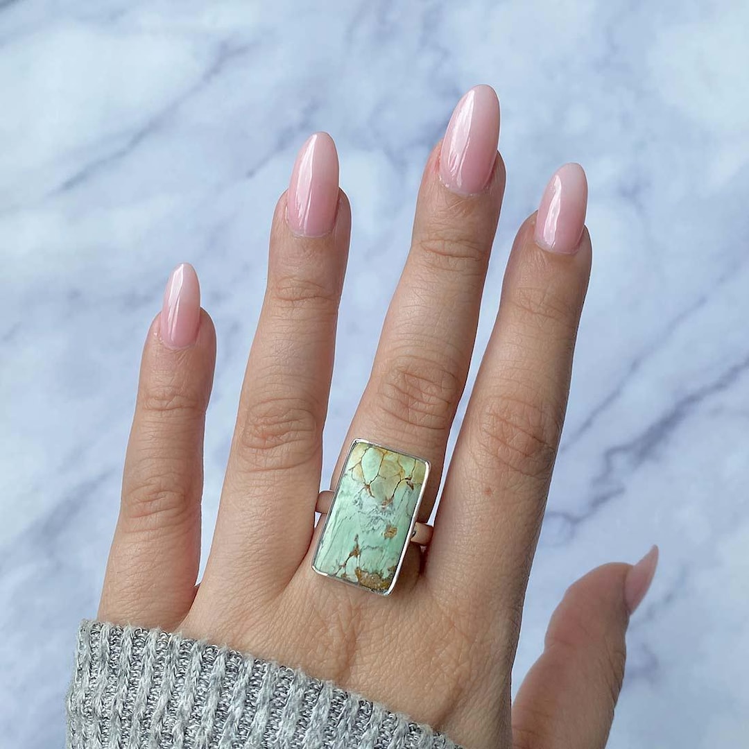 Variscite Adjustable Ring / 925 Sterling Silver Ring / Healing Gemstone ...