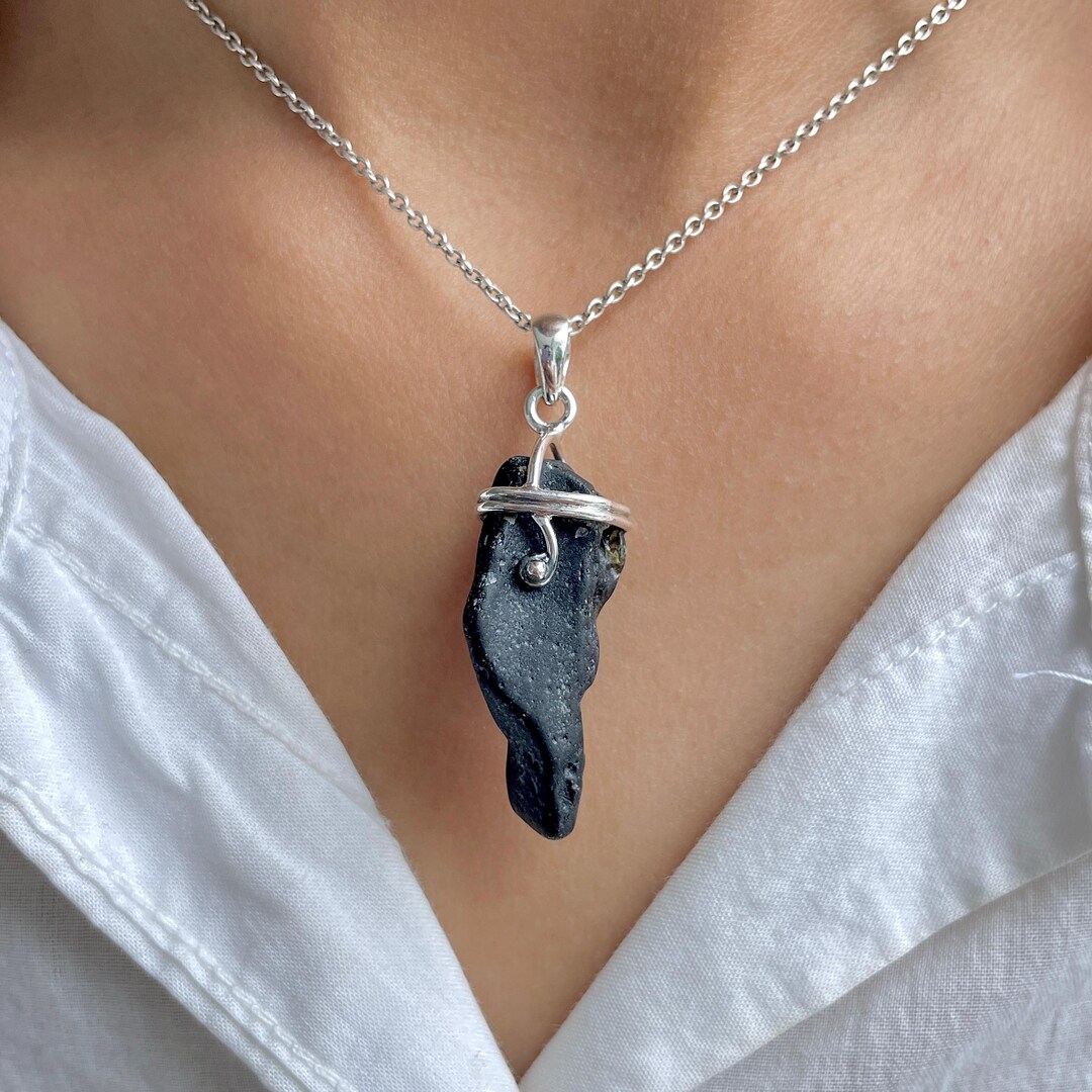 Tektite Pendant / 925 Sterling Silver / Healing Gemstone / Gifts for ...