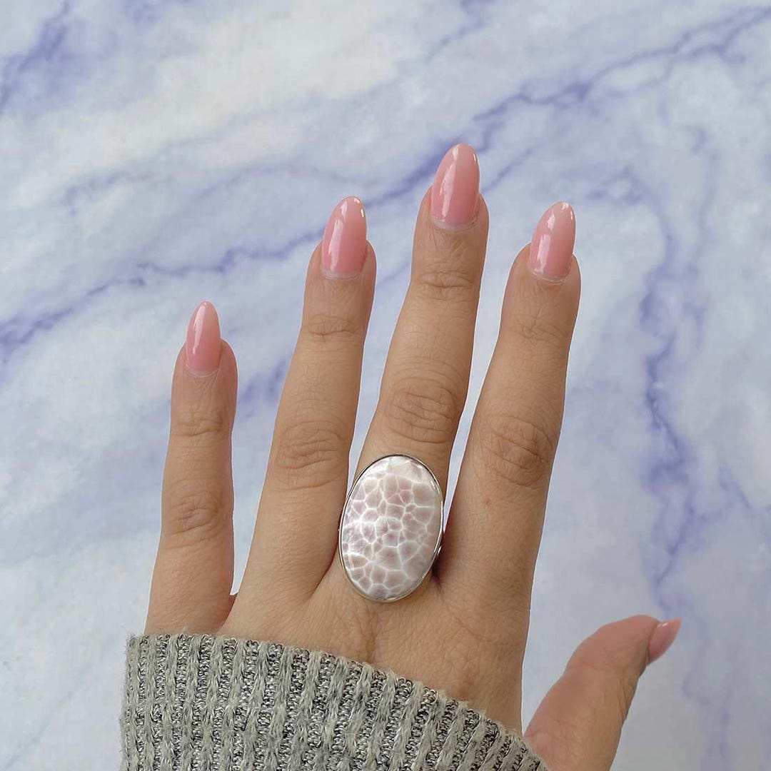 Thomsonite Adjustable Ring / 925 Sterling Silver Ring / Healing ...