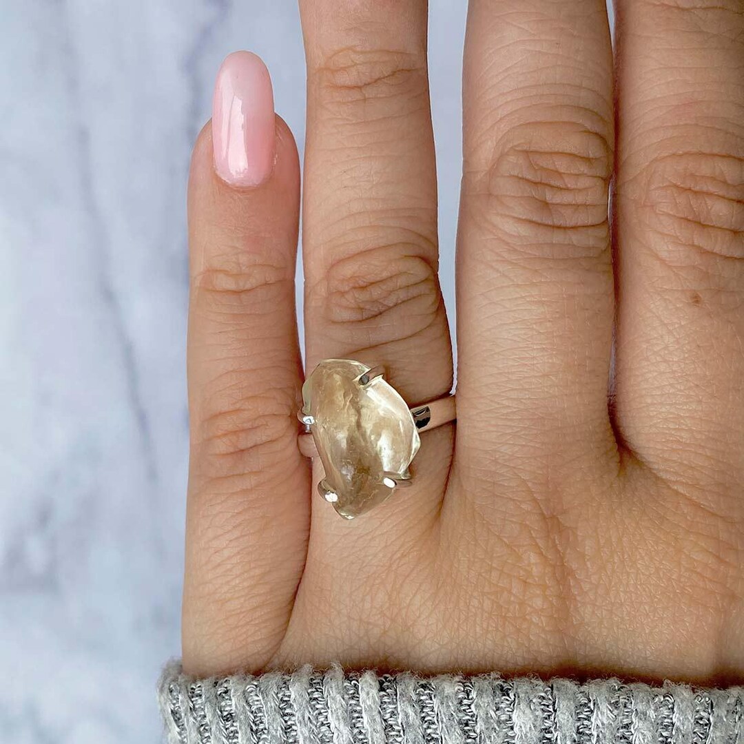 Libyan Desert Glass Ring / 925 Sterling Silver Ring / Healing Gemstone ...