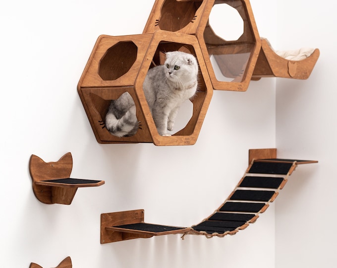 Cat Steps, Wall Mounted Cat Steps Pet Furniture. Set of Five 5 Steps - Etsy