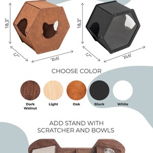 Wood Cat Food Station, Wooden Cat Cabinet, Cat House, Playground for ...