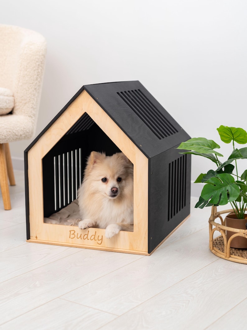 Modern Dog House, Wooden Pet House, Puppy Dog Crate, Puppy Dog Kennel ...