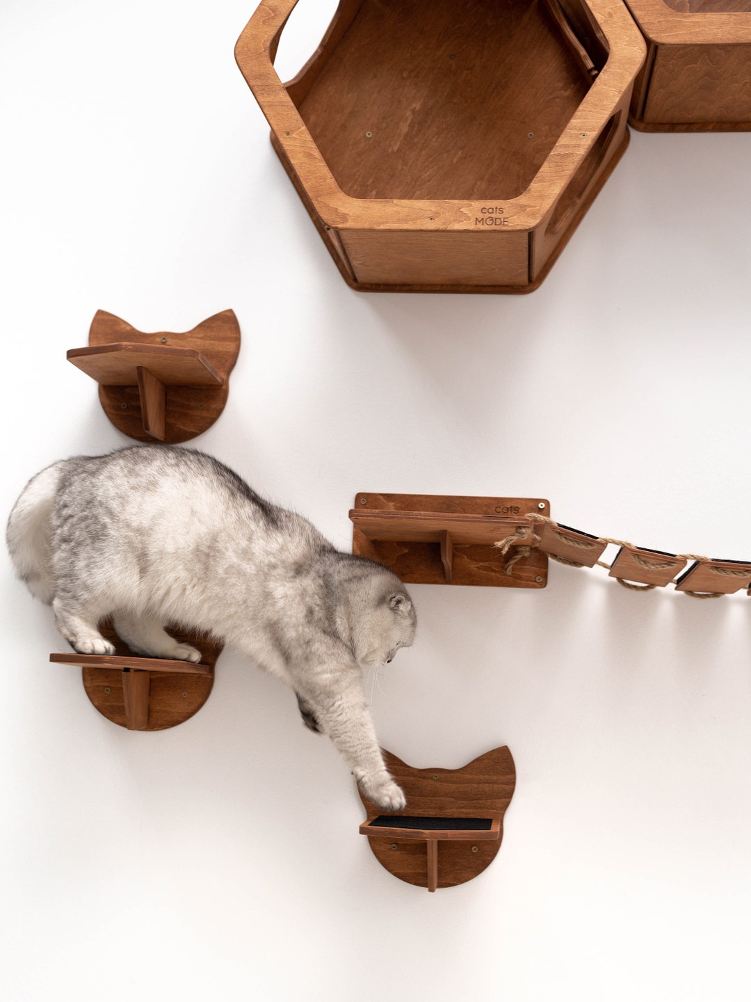 Decor Frame Cat Wall Hexagon , Cat Wall Playground, Modern Cat Shelves ...