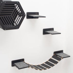 Cat Hexagon Shelves Wood Wall Furniture for Cats Wall Mount - Etsy