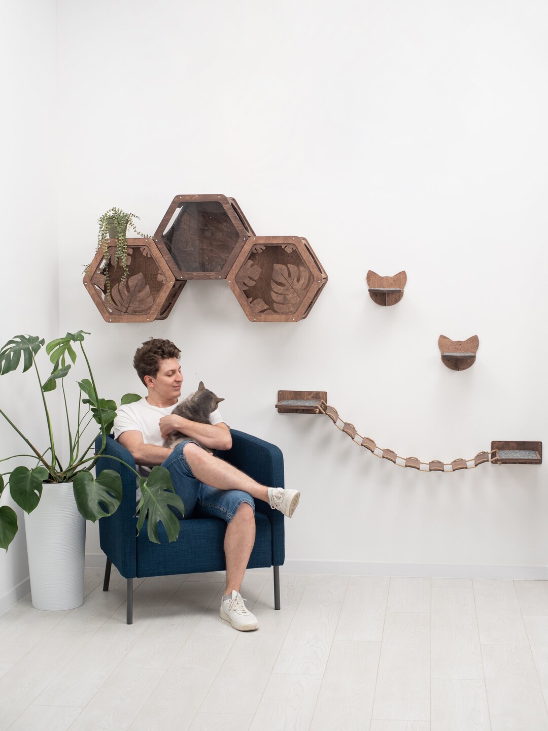 Cat Wall Furniture Full Set, Cat Wall Shelves, Cat Wall Bed, Cat Wall ...
