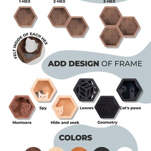 Cat Hexagon Shelves, Wood Wall Furniture for Cats, Wall Mount Shelf ...