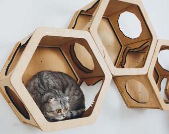 Cat Hexagon Shelves | Etsy