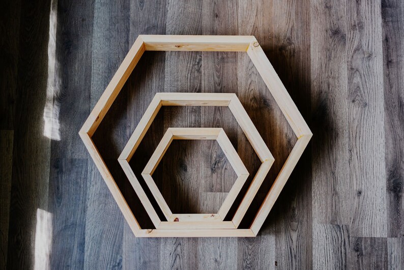 Hexagon Shelves, Honeycomb Modular Shelving Unit, Wood Floating Shelves ...