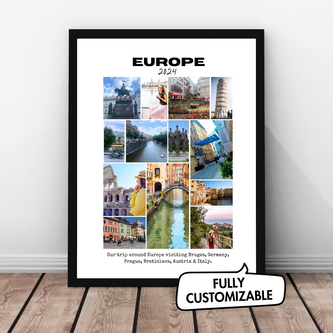 Custom Travel Photo Collage Print: Personalized Holiday Keepsake ...