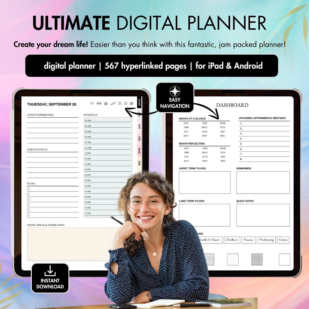 Digital Planner 2024/2025/undated, Goodnotes Planner, Ipad, Android ...