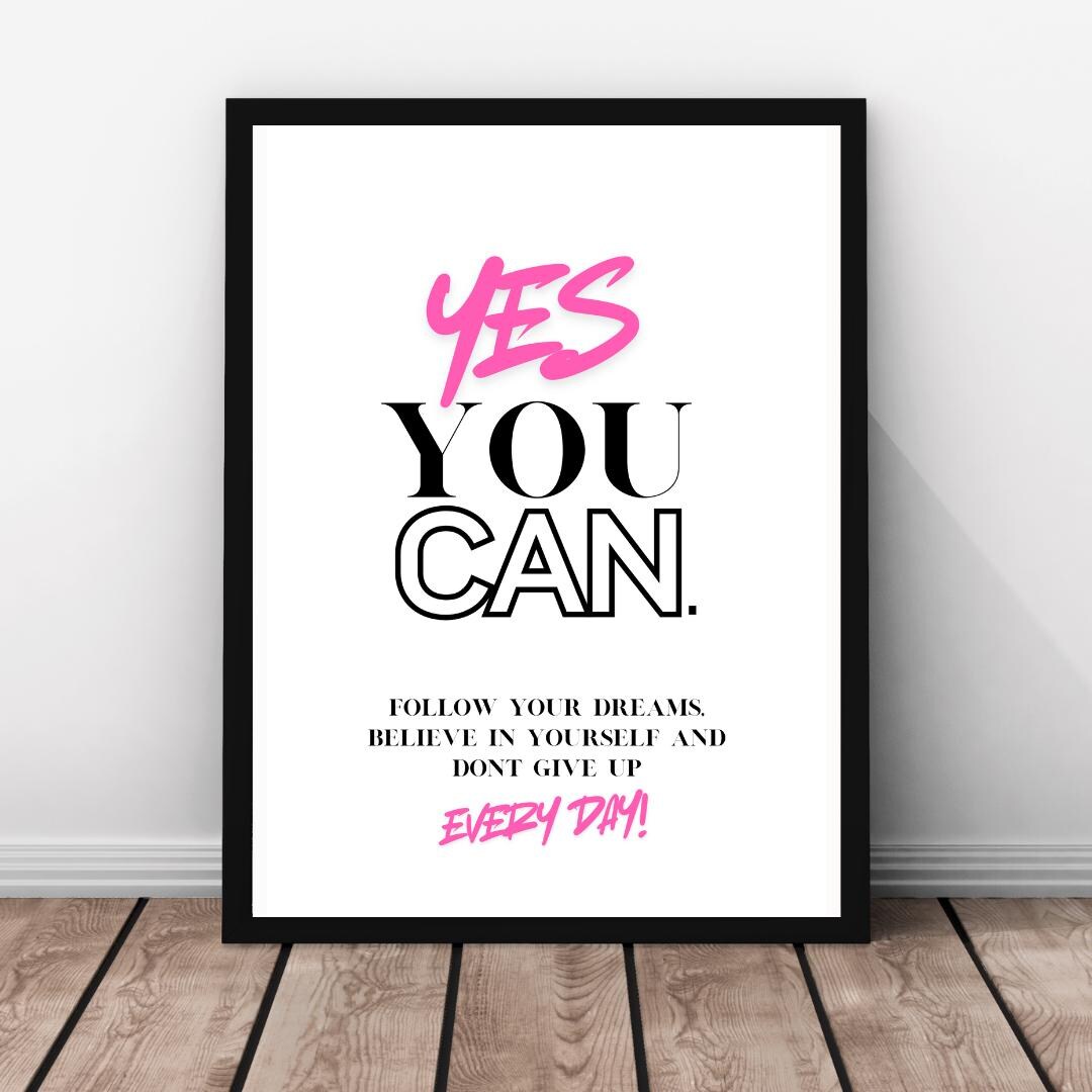 You Can Positive Motivational Poster, Inspirational Printable Art ...