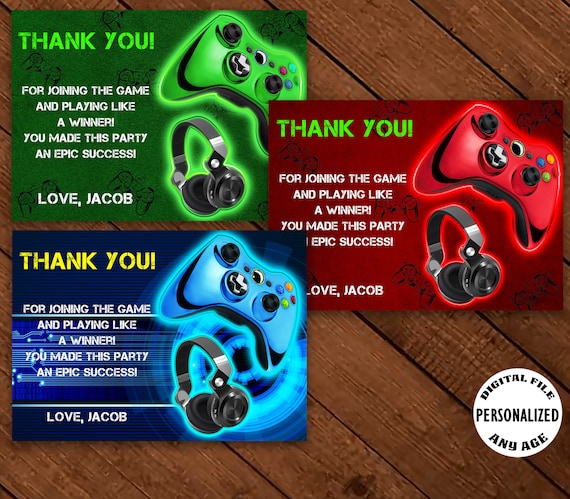Video Game Thank You Card Video Game Theme Video Game | Etsy