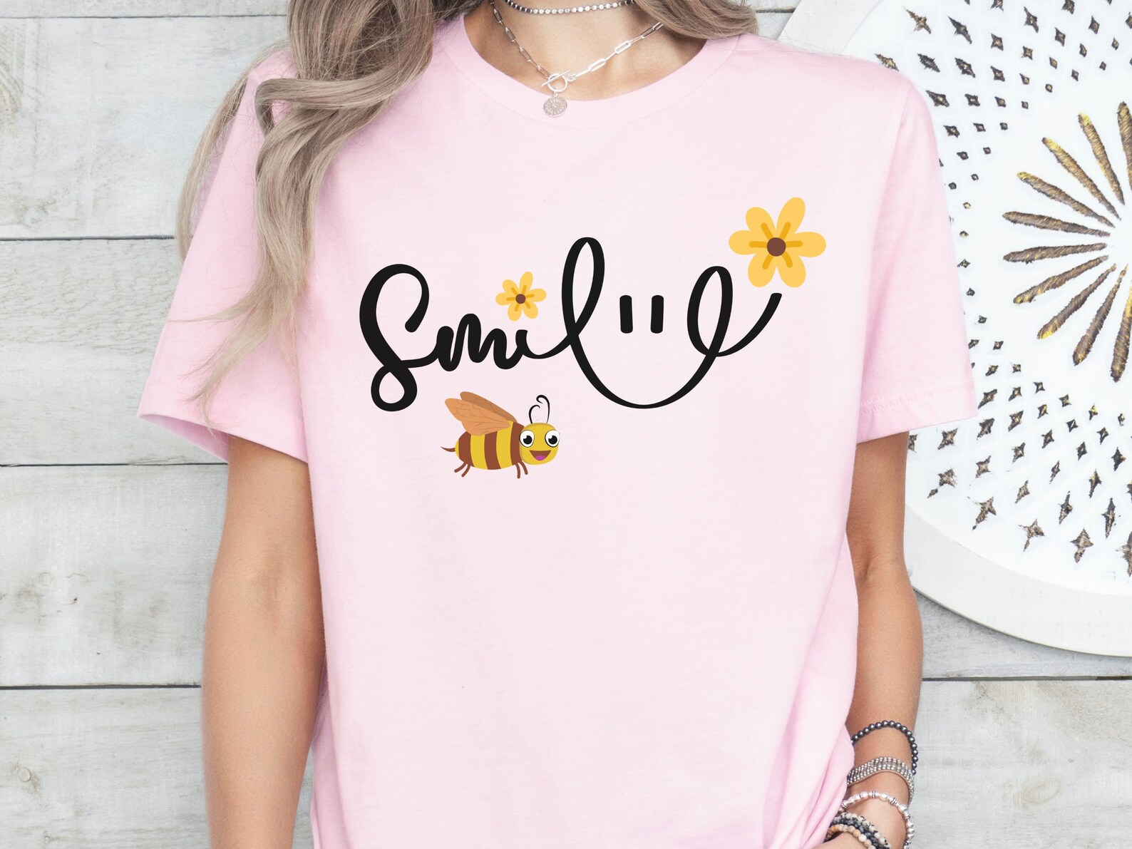 Smile Shirt Bee Happy T-shirt Positive Vibes Tee Smile Tshirt Smile ...