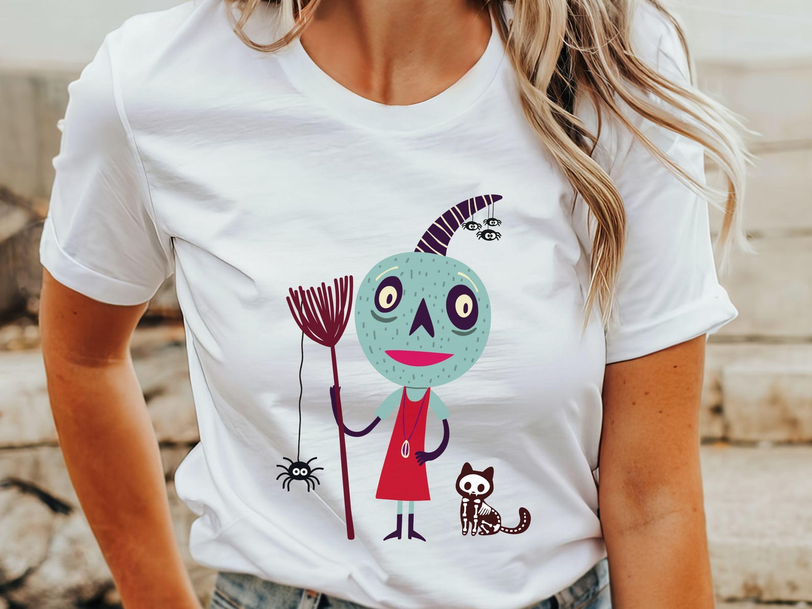 Pumpkinhead Spider Girl Halloween Shirt, Cute Cat Shirt, Halloween ...