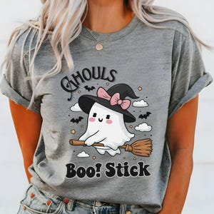 Ghoul's Boo! Stick for Witch Shirt for Halloween Gift Ghost Broomstick ...