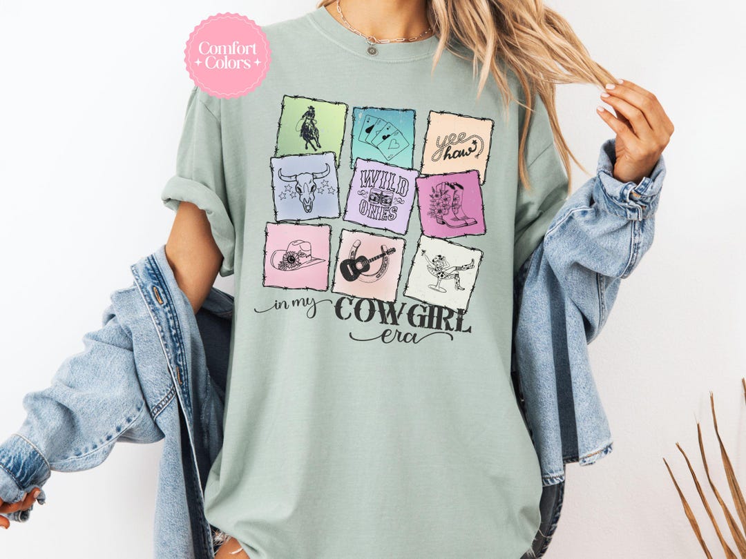 Comfort Colors® in My Cowgirl Era Shirt, Retro Party Distressed Tee ...