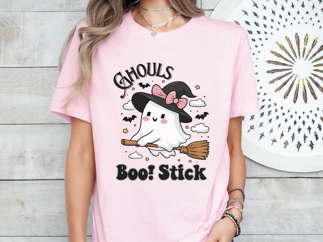 Ghoul's Boo! Stick for Witch Shirt for Halloween Gift Ghost Broomstick ...