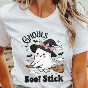 Ghoul's Boo! Stick for Witch Shirt for Halloween Gift Ghost Broomstick ...