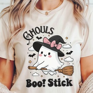 Ghoul's Boo! Stick for Witch Shirt for Halloween Gift Ghost Broomstick ...