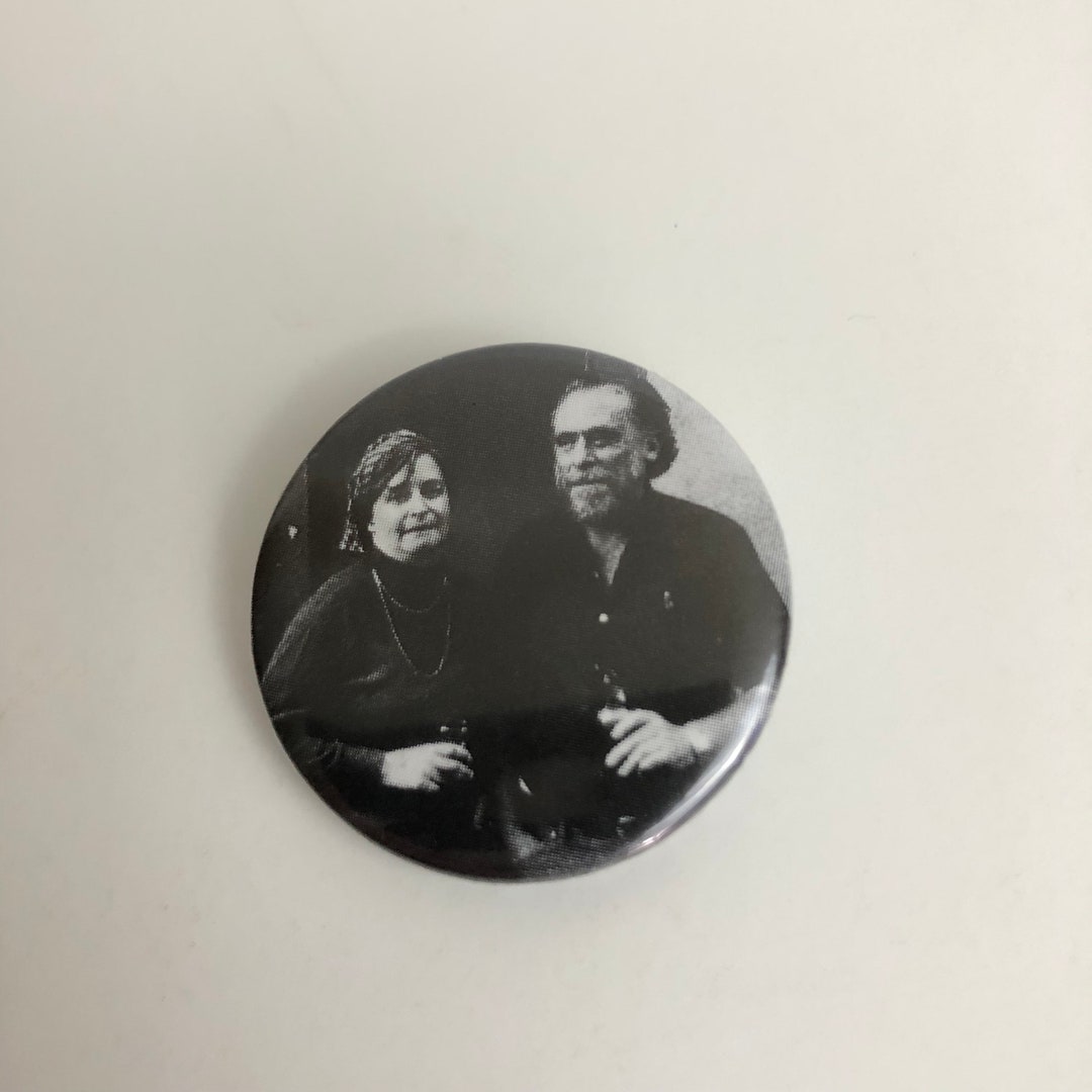 Charles Bukowski Pinback Button Pin With Girlfriend Liza Williams, 1.25 ...