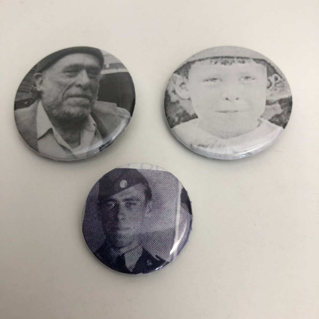 Charles Bukowski Pinback Buttons Pin Lot 3, Bukowski Young and Old, 1. ...