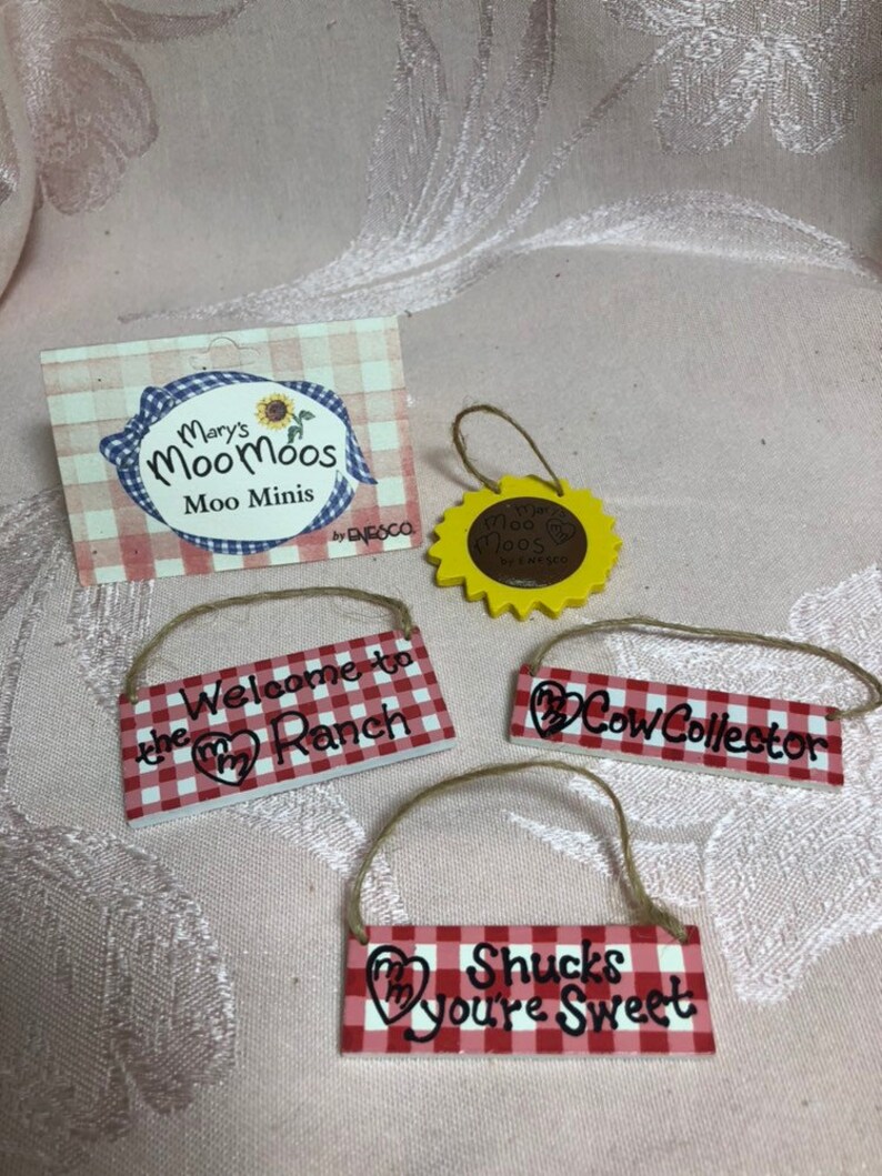 Vintage Mary Moo Moos Mini Signs - Etsy