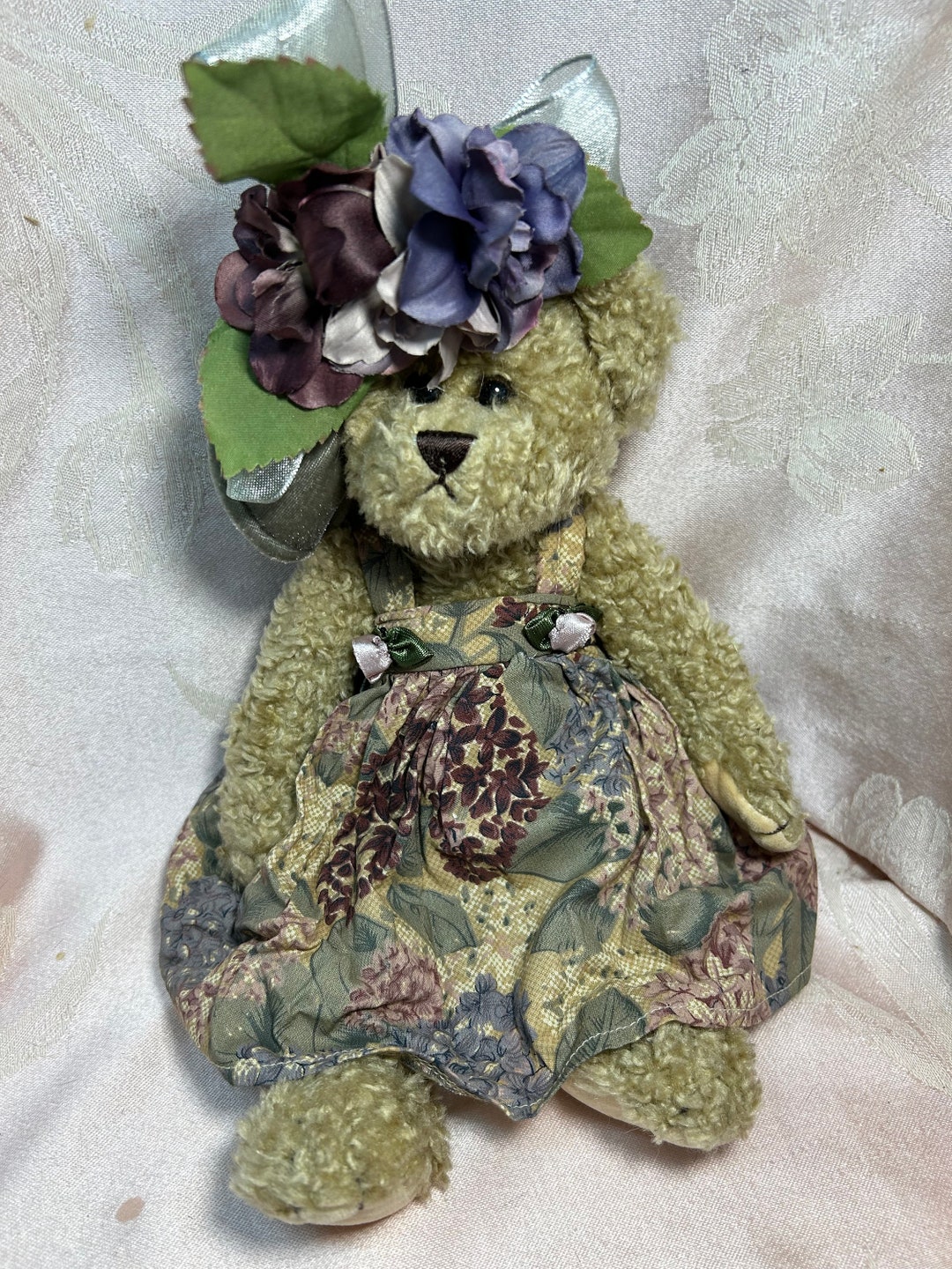Vintage Bearington Bear in a Floral Dress - 12 Inches - Etsy