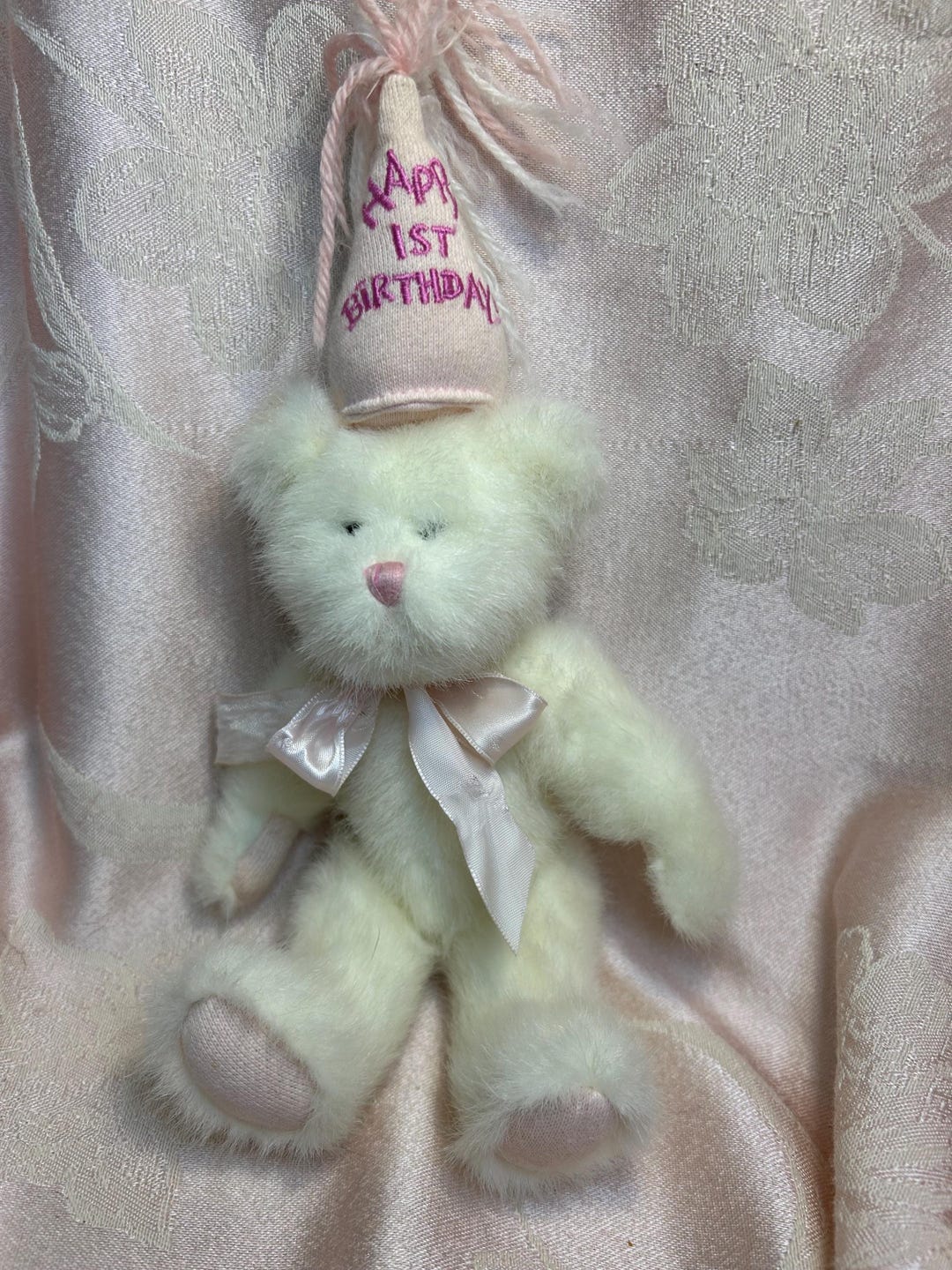 Vintage Baby Boyds Happy First Birthday Bear ~ 11 Inches - Etsy