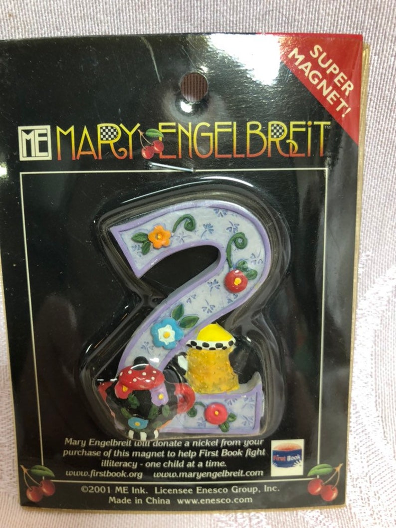 Vintage Mary Engelbreit Number 2 Magnet by Enesco - Etsy