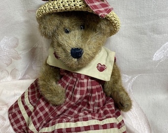 Boyds Bear - Prudence Bearimore, Cranberry Dress and Straw Hat, Fully ...