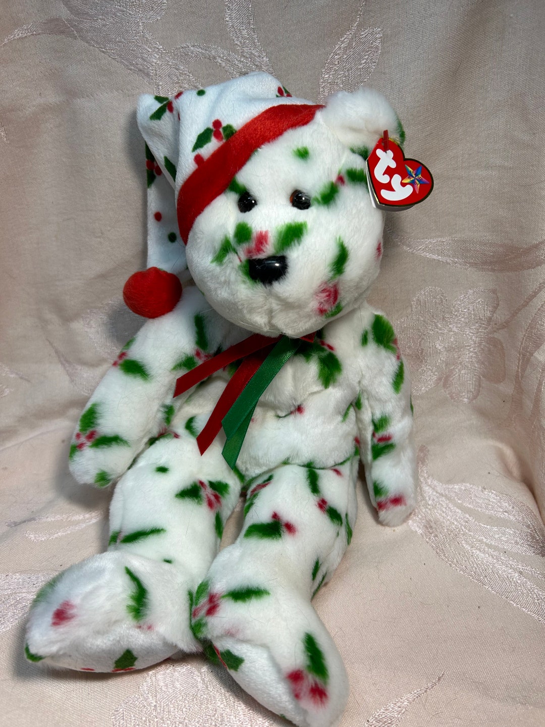Vintage Ty Beanie Buddy 1998 Holiday Teddy - Etsy