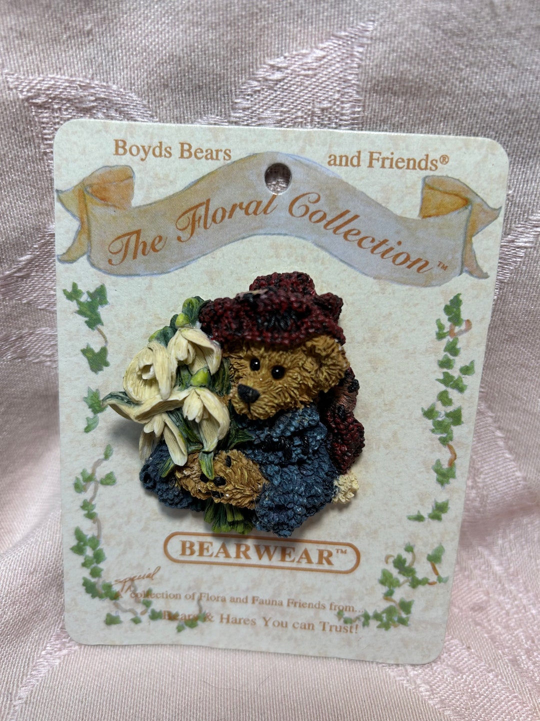 Vintage Boyds Bear Bearwear Floral Collection Pin ~ Snowy…the First ...