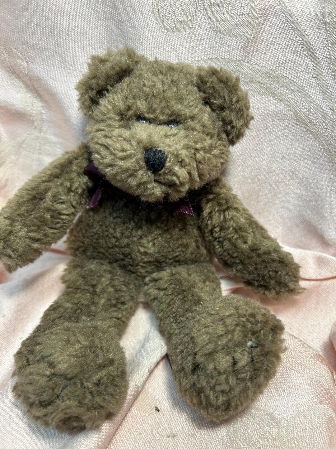 Vintage Boyds Brown Bear With Maroon Ribbon ~ 8 Inches - Etsy