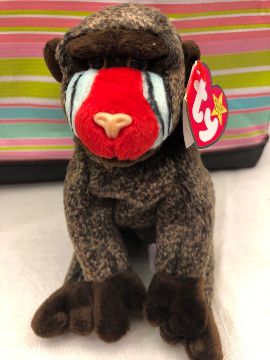 Vintage TY Beanie Baby Cheeks the Baboon - Etsy