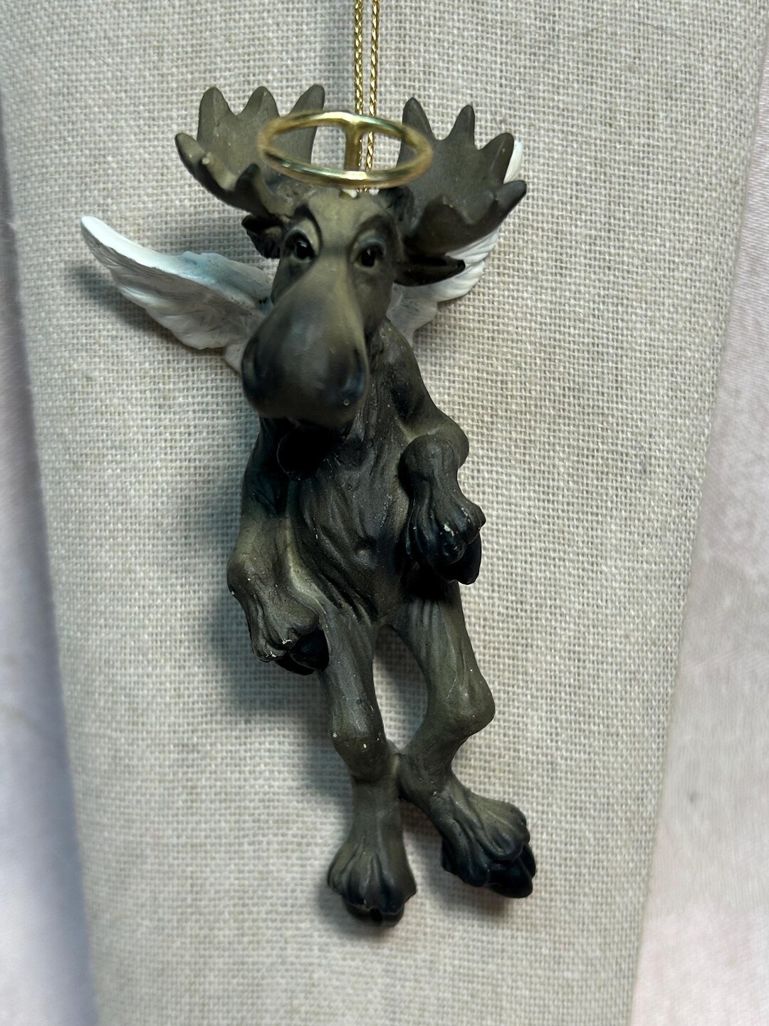Vintage Sky Carvers Standing Moose Angel Ornament - Etsy