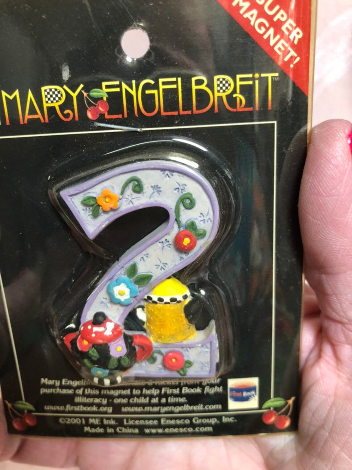 Vintage Mary Engelbreit Number 2 Magnet by Enesco - Etsy